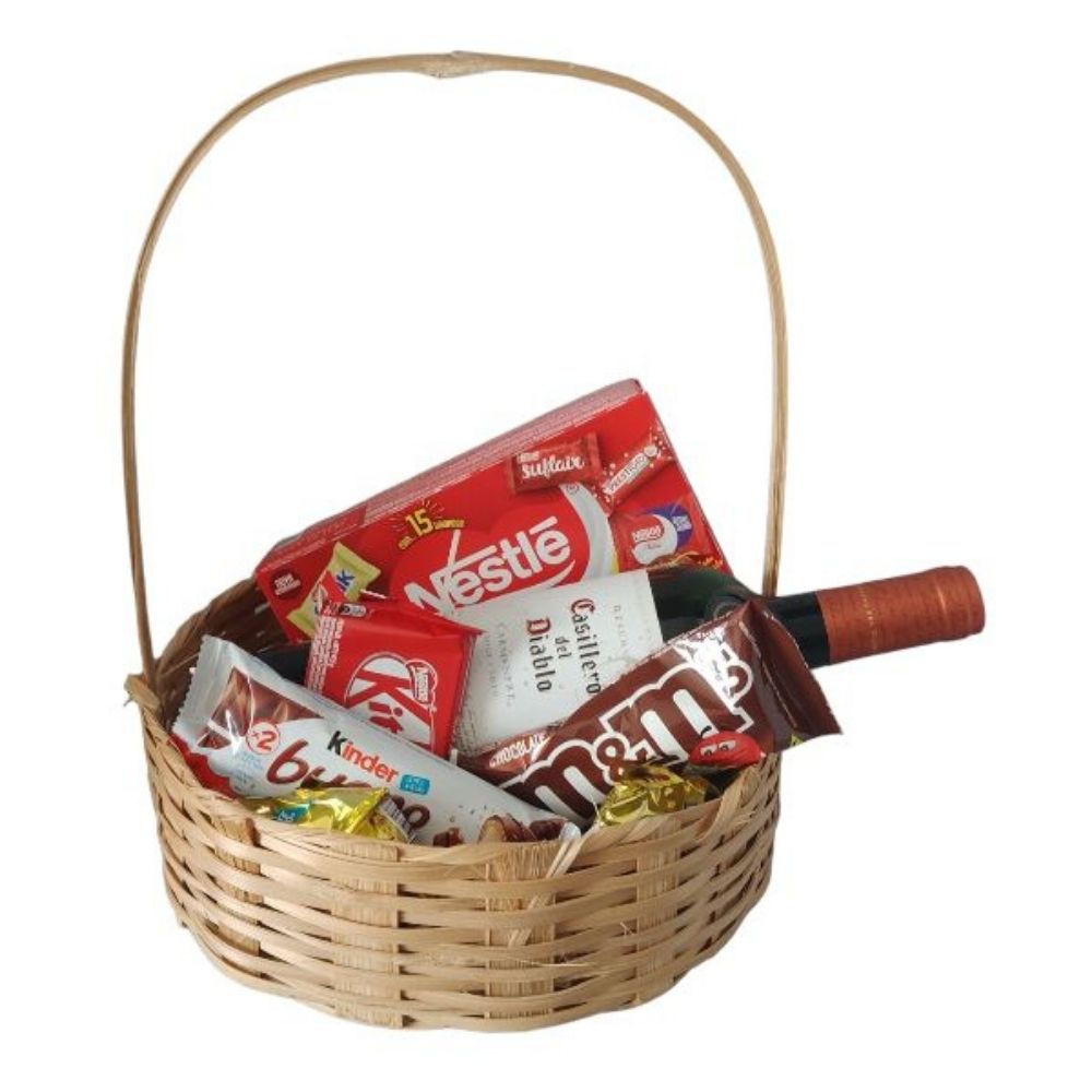 Cesta De Chocolates E Vinho Jacqueline Flores